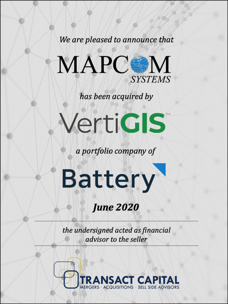 Transact Capital Advises Mapcom Systems on its Sale to Battery Ventures ...